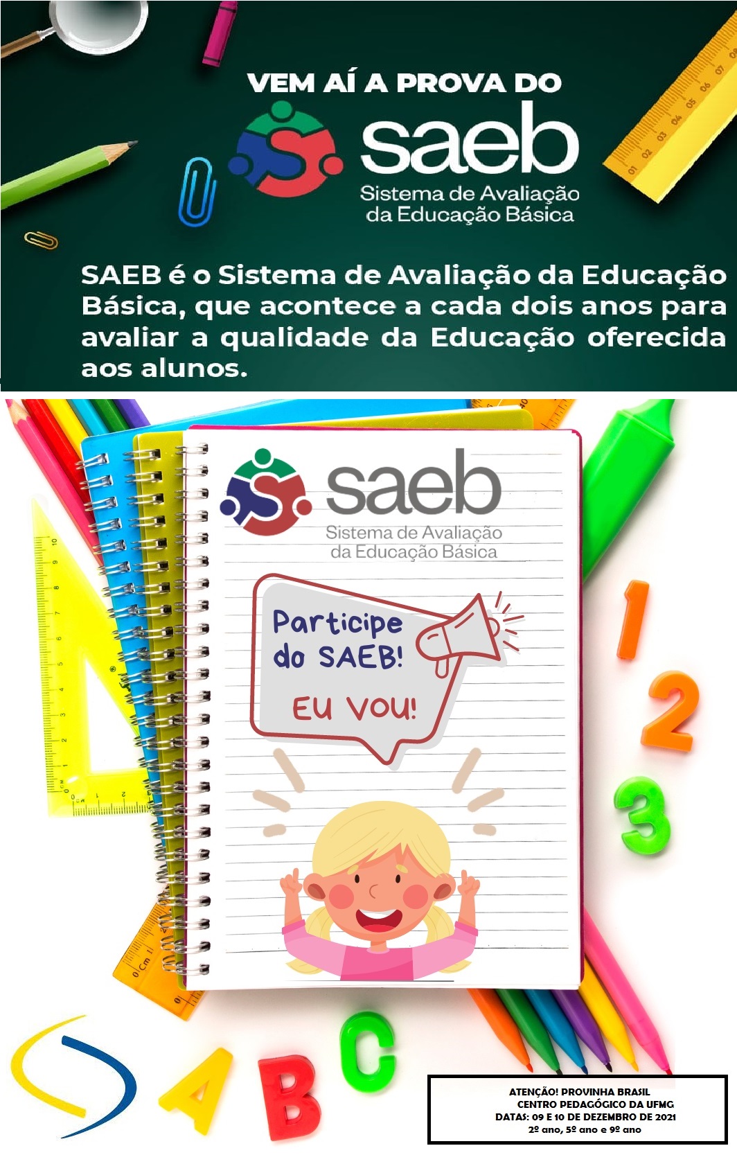 Vem aí a prova do SAEB! – Centro Pedagógico UFMG